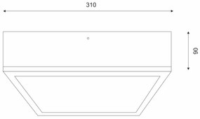 Stropní svítidlo NATURAL SQUARE 2xE27/15W/230V 31x31 cm borovice/bílá