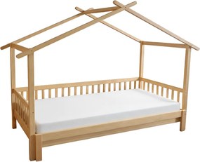 Montessori postel s přistýlkou, přírodní, 90x200, KESIO