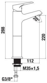 JIKA H3111W80041201 - Umyvadlová baterie CUBE 28,8 cm lesklý chrom