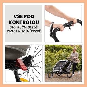 Hauck Bike N Walk Duo cyklovozík 3v1 light grey
