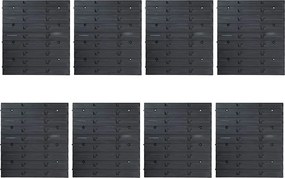 128dílná sada skladovacích zásobníků nástěnné panely modročerná 150808