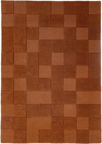 Ručně tkaný vlněný koberec v terakotové barvě 200x290 cm Checkerboard – Flair Rugs