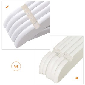 Dřevěné ramínko na oděvy 20 kusů - bílé