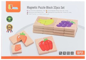 Dřevěné magnetické puzzle - ovoce