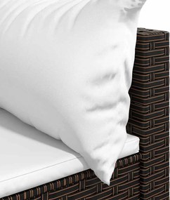 Zahradní rohová pohovka s poduškami hnědá polyratan 319745