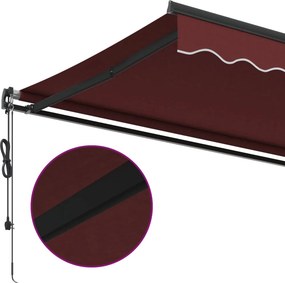 Automatická zatahovací markýza burgundská 400 x 350 cm 3215000