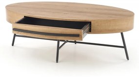 Konferenční stolek- CAROLINA- Zlatý/ Černý dub