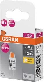SADA 5x LED Žárovka PIN MICRO G4/1W/12V 2700K - Osram