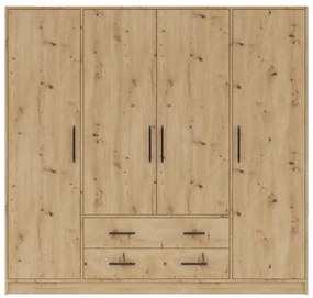 Šatní skříň Rams - 200x190x56 cm (dub artisan)