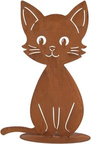 Rustikální rezavá dekorace kočka Cat Rust - 17*13*25 cm