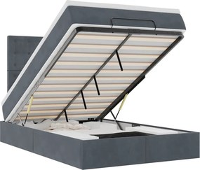 Osmanský rám postele s matracemi tmavě šedá 120x190 cm samet 3314451