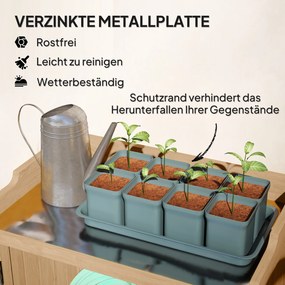 Dřevěný zahradní domek, kůlna na nářadí s pracovní plochou, kůlna na nářadí odolná proti povětrnostním vlivům, 65,5x40x98,5cm Žlutá barva