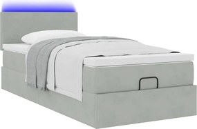 Osmanský rám postele s matrací světle šedá 90x200cm samet 3312524