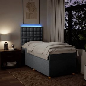 Box spring postel s matrací světle šedá 90x200 cm textil 3293477