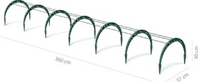 Zahradní fóliový tunel FLEN TUNNS 360 cm zelený