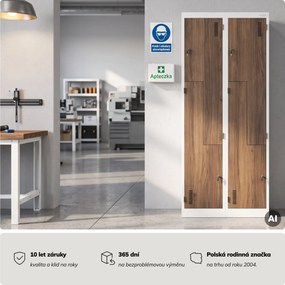 Šatní skříň typu L bílá, ořech, 800x1850x450 mm: JULIA Eco Design