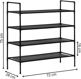 Botník 4 police SPRINGOS HA7549 černý