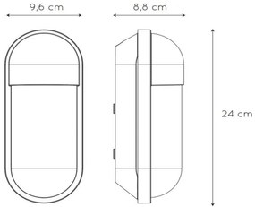 Lucide 29897/01/30 - Venkovní nástěnné svítidlo CAPSULE 1xE27/15W/230V IP54