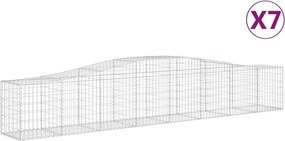 Klenuté gabionové koše 7 ks 400x50x60/80 cm pozinkované železo 3145935