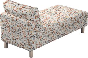 Potah na přídavný šezlong IKEA Karlstad, krátký barva oranžová látka pletený vzor, vzorované
