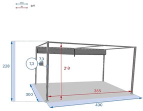 DEOKORK Zahradní hliníkový altán DARWIN 3x4 m