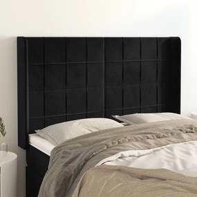 Čelo postele typu ušák černé 147x16x118/128 cm samet 3119630
