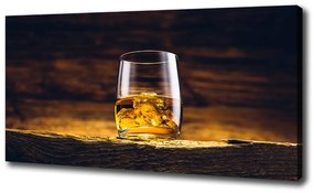 Wallmuralia Foto obraz tištěný na plátně Bourbon ve sklenici 100x50
