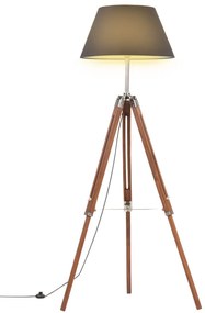 Stojací lampa stativ medově hnědá a černá masivní teak 141 cm,  288079