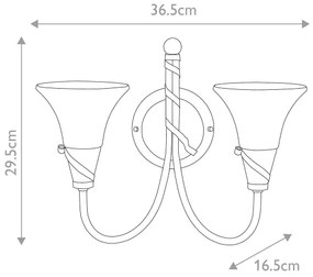 Elstead EM2-COPPER - Nástěnné svítidlo EMILY 2xE14/40W/230V