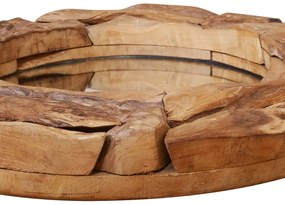 vidaXL Marketos Dekorativní zrcadlo, kulaté, teak, 80 cm