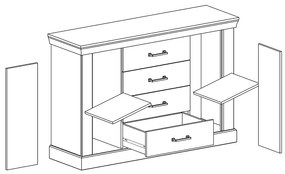 Ložnice Antica K | sestava A | 7 dílů | kraft zlatý