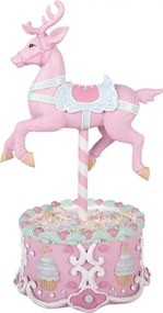 Vánoční dekorace LED cirkusový jelen Pastel Christmas Chic - 17*14*29 cm / 2*AAA