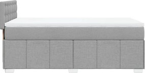 Box spring postel s matrací světle šedý 100 x 200 cm textil 3289293