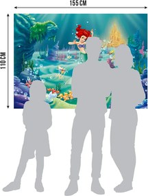 Dětská vliesová fototapeta na zed' Ariel pod Vodou, Disney | 155 x 110 cm | DFTDNM 5207