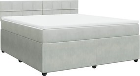 Box spring postel s matrací světle šedá 180x200 cm samet 3290106