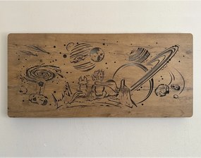 Li-Go "Malý princ" světelný obraz 230V 110x50 cm provedení povrchu: dub světlý