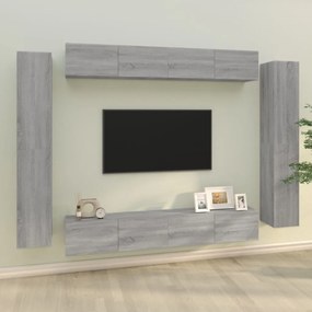 8dílný set TV skříněk šedý sonoma kompozitní dřevo 3114300