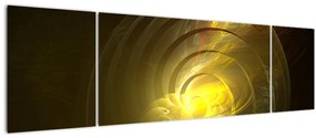 Obraz žluté abstraktní spirály (170x50 cm)