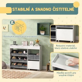 Dětský regál na hračky s 11 boxy, bílo-šedý 311-089V90WT