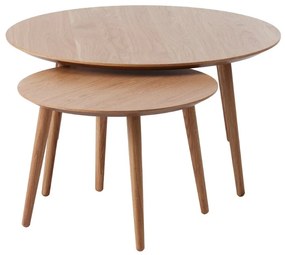 Sada konferenčních stolků Paricia 88 cm přírodní dub