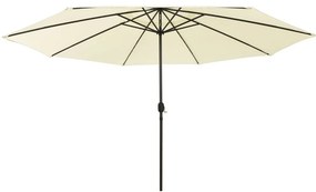Zahradní slunečník s LED osvětlením 400 cm pískový 312530