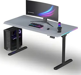 ULTRADESK Quest černá-šedá / Herní stůl / 140 x 70 x 72 - 120 cm / nas