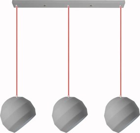 Toolight - Závěsné trojité stropní svítidlo 3xE27 APP384-3CPR, šedá, OSW-05016