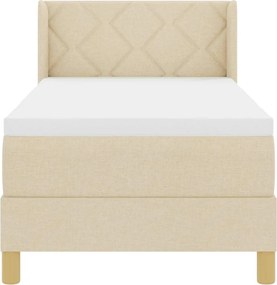 Postel s boxspringem s čelo Krémová 200 x 80 cm textil 3341326