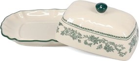 Zelená/slonovinová porcelánová máslenka Cyril – S|P Collection