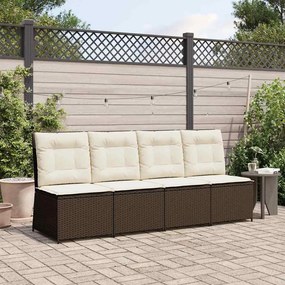Zahradní sofa s polštářem Černá a krémově bílá polyratan 3394477