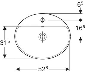 Geberit VariForm Zápustné umyvadlo 55 x 45 cm s přepadem, bílá 500.720.01.2