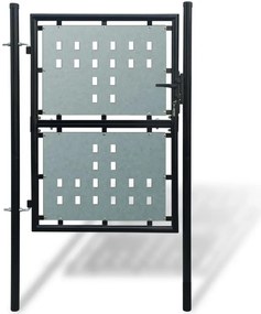 Černá jednokřídlá plotová branka | 100x225 cm
