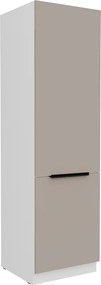 ARIA lb | vysoká skříňka 60 DK-210 2F potravinová s policemi | 60 cm | ANTI FINGERPRINT povrch | bílá/béžová