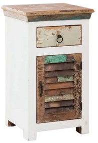 furniture-nabytek.cz - Masivní koupelnová spodní skříňka Perano z recyklovaného dřeva, lakovaná, bílá / barevná – 46×43×80 cm